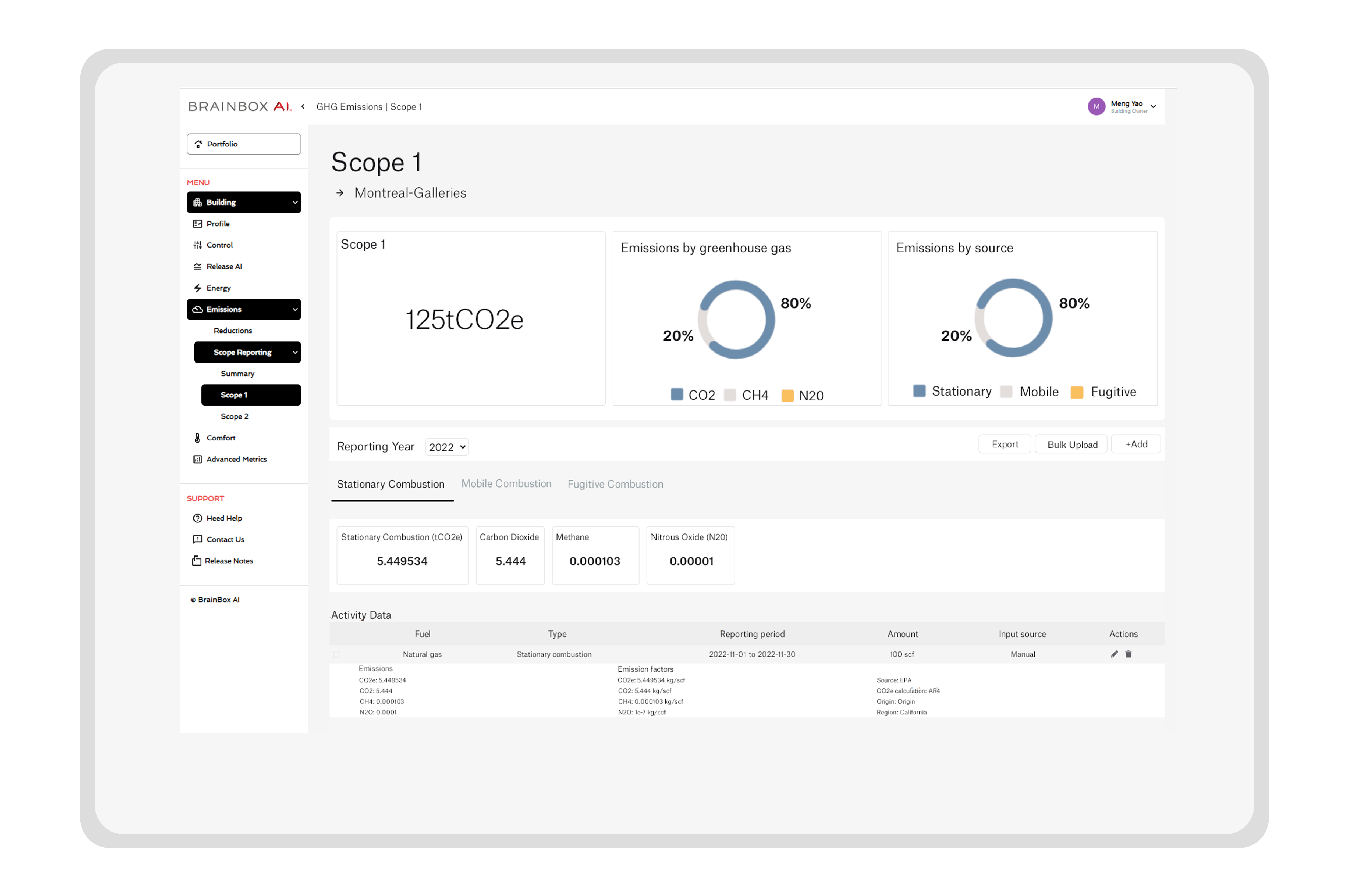 Measure & report on your building's GHG Emissions Scope 1 & 2