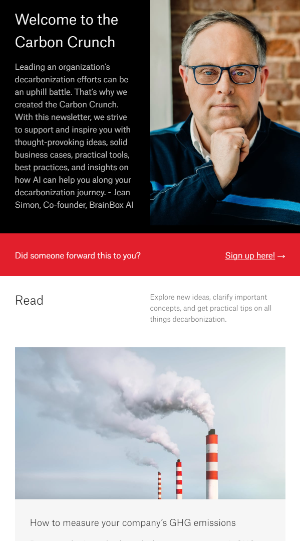 Carbon Crunch by Brainbox AI | Newsletter Sign-up